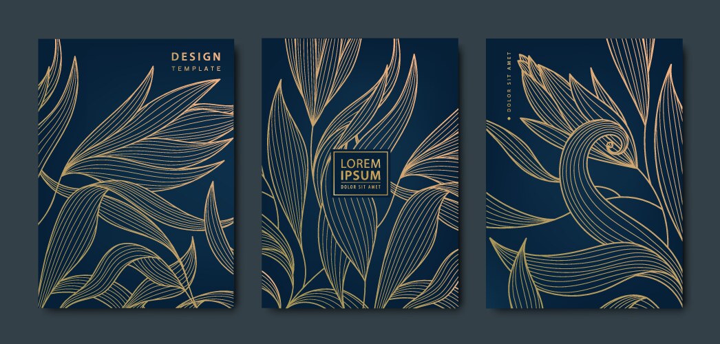 Art deco luxury flower lotus line pattern Vector Image