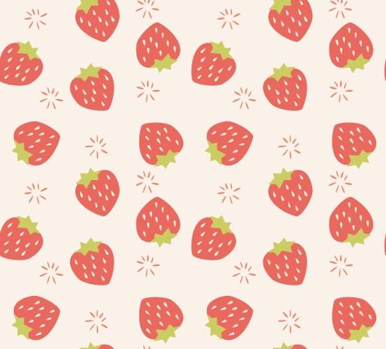 Seamless strawberry fruit pattern Royalty Free Vector Image