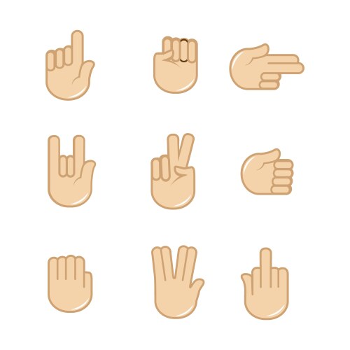 Deaf mute sign language character gesture Vector Image Deaf mute sign language character gesture Vector Image