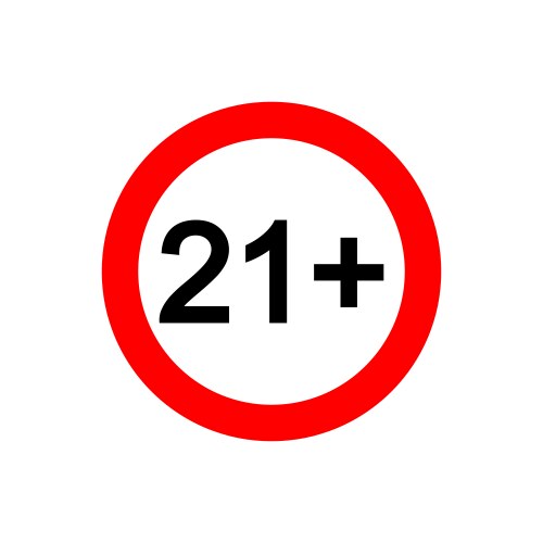 Sixteen plus icon number 16 in red circle Vector Image