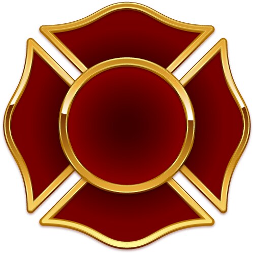 Fire rescue logo base gold with dark blue trim Vector Image
