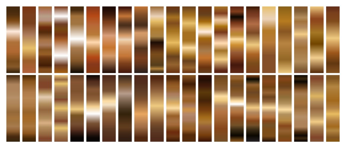 Metal gradient collection of every color swatches Vector Image
