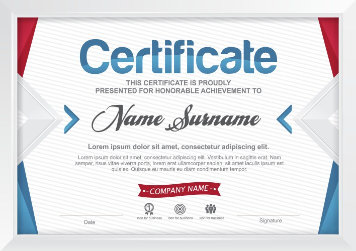 Certificate background modern design template Vector Image