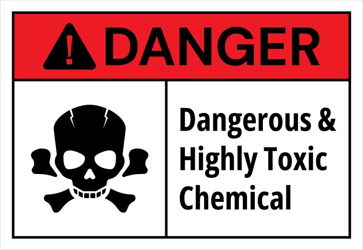 Toxic Chemical Sign Danger Toxic Chemicals Contamination Risk. Sticker