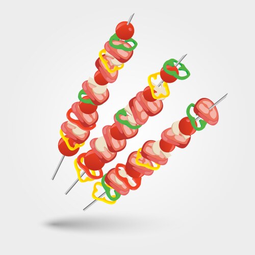 Shashlik with grilled meat Royalty Free Vector Image