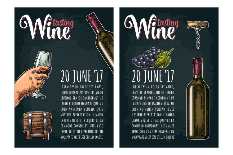 Wine tasting flyer template Royalty Free Vector Image