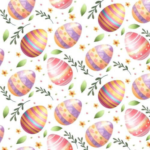 Watercolor hand drawn colorful easter pattern Vector Image