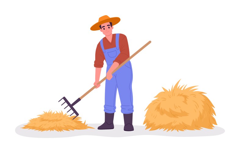 Farm workers agriculture people with harvest Vector Image