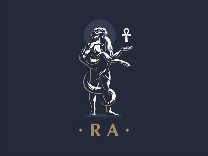 Egyptian god anubis emblem Royalty Free Vector Image
