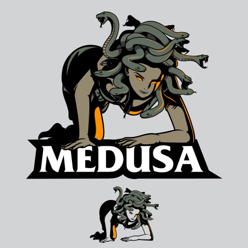 Medusa greek myth creature coloring Royalty Free Vector