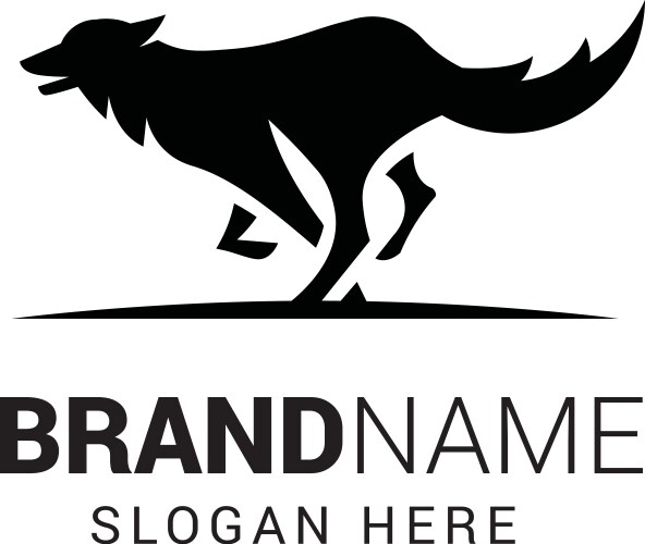 Jumping wolf logo template isolated on white Vector Image