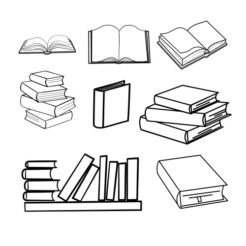 Books sketch collection Royalty Free Vector Image