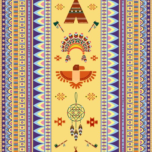 Ethnic font native american indian alphabet Vector Image