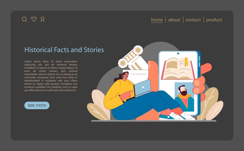 Historical discovery concept digital exploration Vector Image