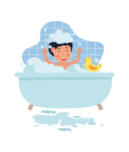 Kid bathing Royalty Free Vector Image - VectorStock