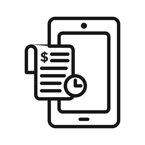 Invoice icon black line art logo Royalty Free Vector Image