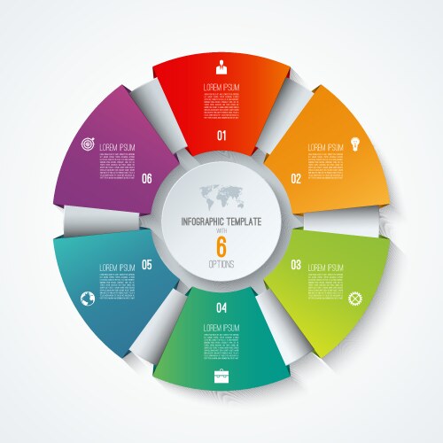 Circle chart infographic template Royalty Free Vector Image