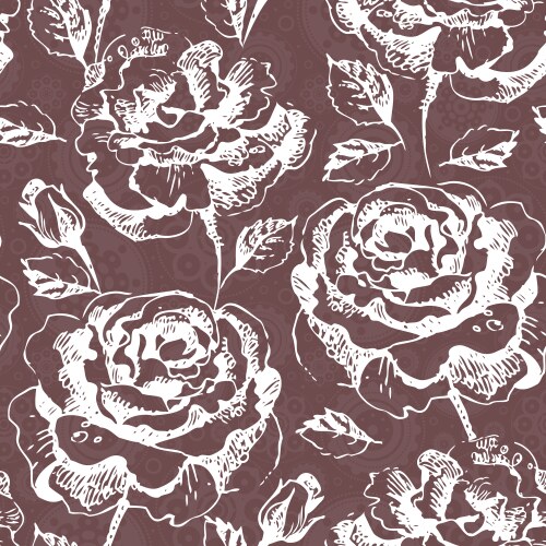 Seamless floral pattern with roses Royalty Free Vector Image