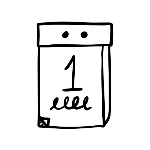 Calendar doodle schedule hand drawn sketch style Vector Image