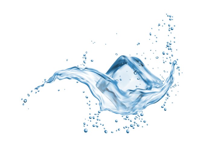 Splashing ice cubes Royalty Free Vector Image - VectorStock