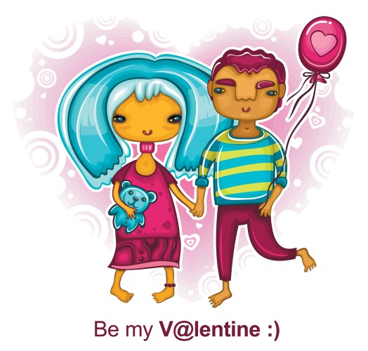 Children love valentines day Royalty Free Vector Image