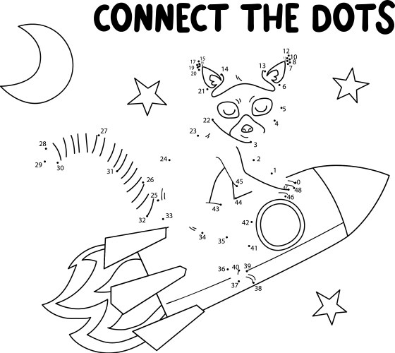 Connect the dots game owl printable worksheet Vector Image
