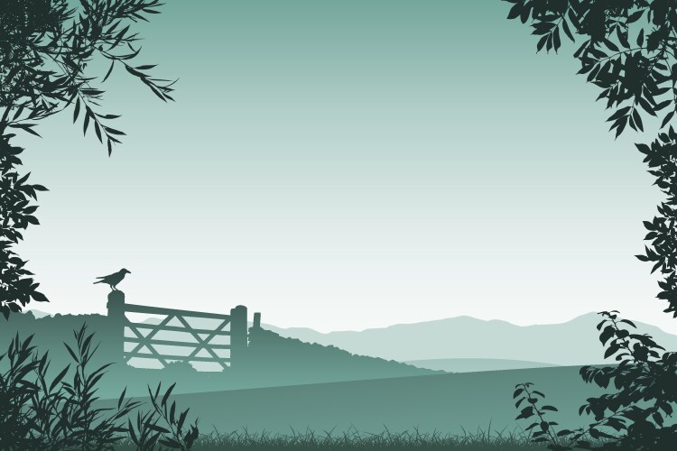 Landscape with Farm Gate Vector Images (over 870)