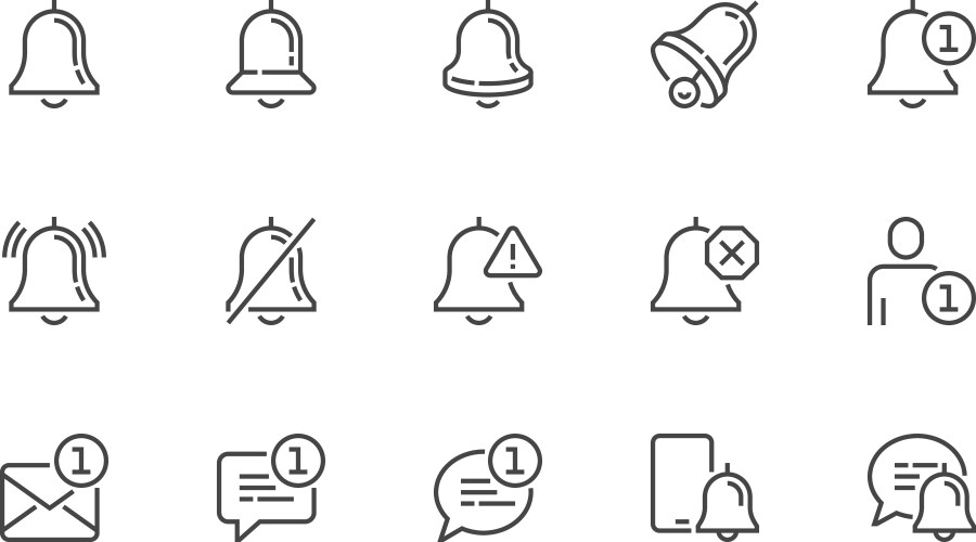 Information and notification thin icons Royalty Free Vector