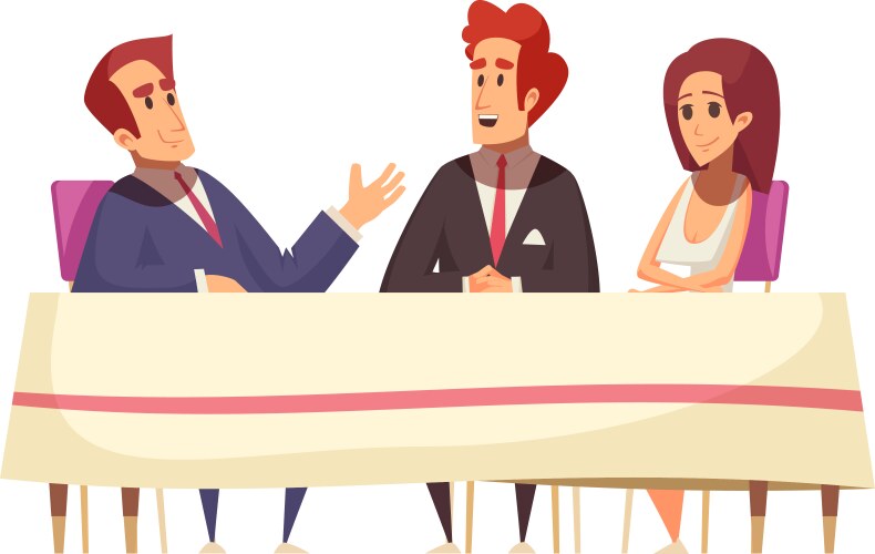 Business banquet cartoon Royalty Free Vector Image