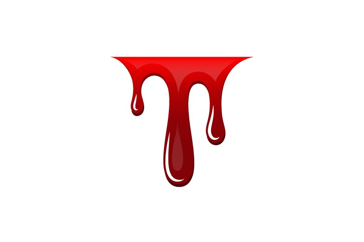 Blood drip 3d drop isolated white Royalty Free Vector Image