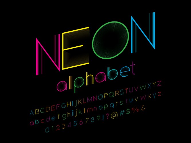 Color blend font Royalty Free Vector Image - VectorStock