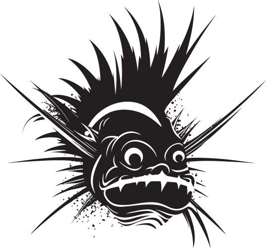 Abyssal aberration evil angular fish emblem Vector Image