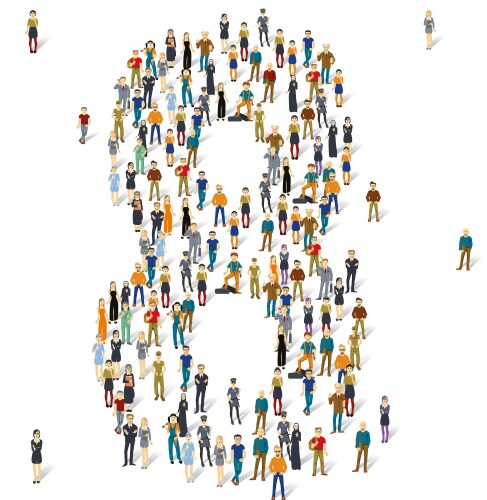Crowded isometric people numbers Royalty Free Vector Image