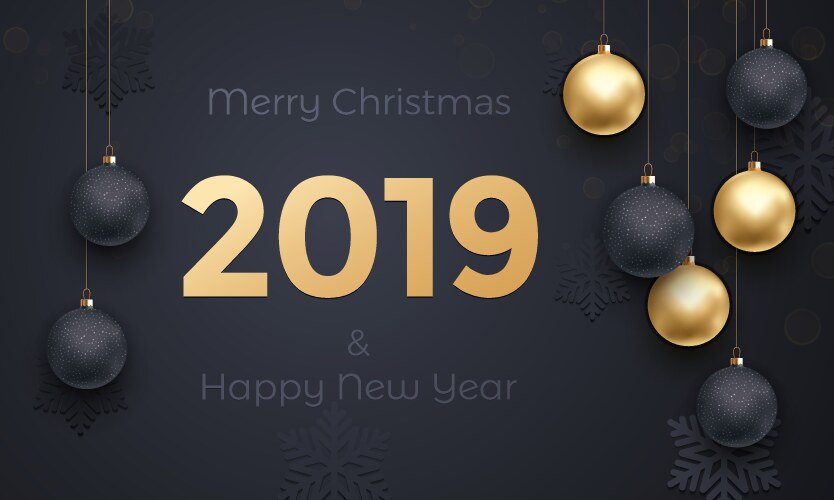 Greeting card invitation with happy new year 2019 Vector Image
