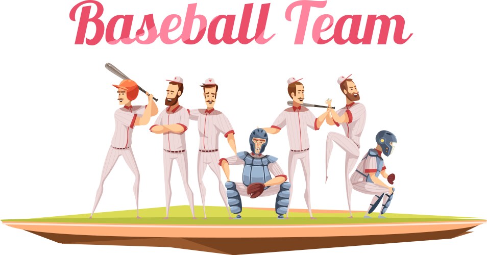 Baseball isolated cartoon set Royalty Free Vector Image