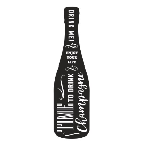 Champagne bottle hand drawn isolated Royalty Free Vector