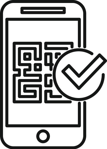 Smartphone scanning qr code successfully with Vector Image