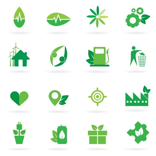 36 symbols for eco environment Royalty Free Vector Image