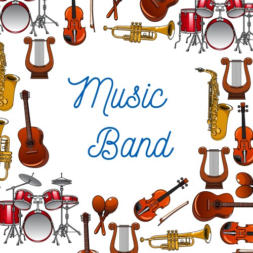 Border template with musical instruments Vector Image