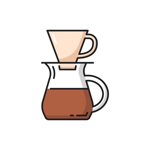 How to pour over coffee portable sketch Royalty Free Vector
