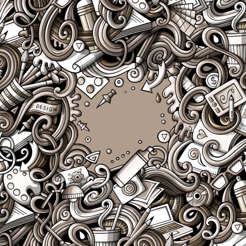 Cartoon doodles design card graphics Royalty Free Vector