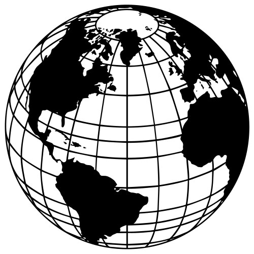 Flattened oval globe Royalty Free Vector Image Flattened oval globe Royalty Free Vector Image