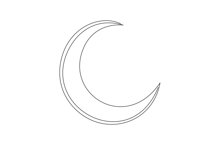 Single continuous line drawing the crescent moon Vector Image