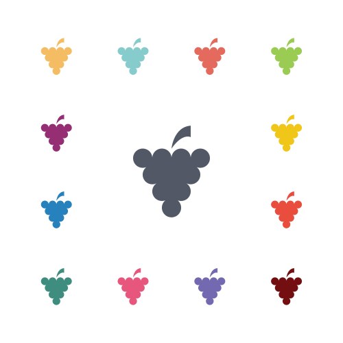 Grapes icons set color Royalty Free Vector Image