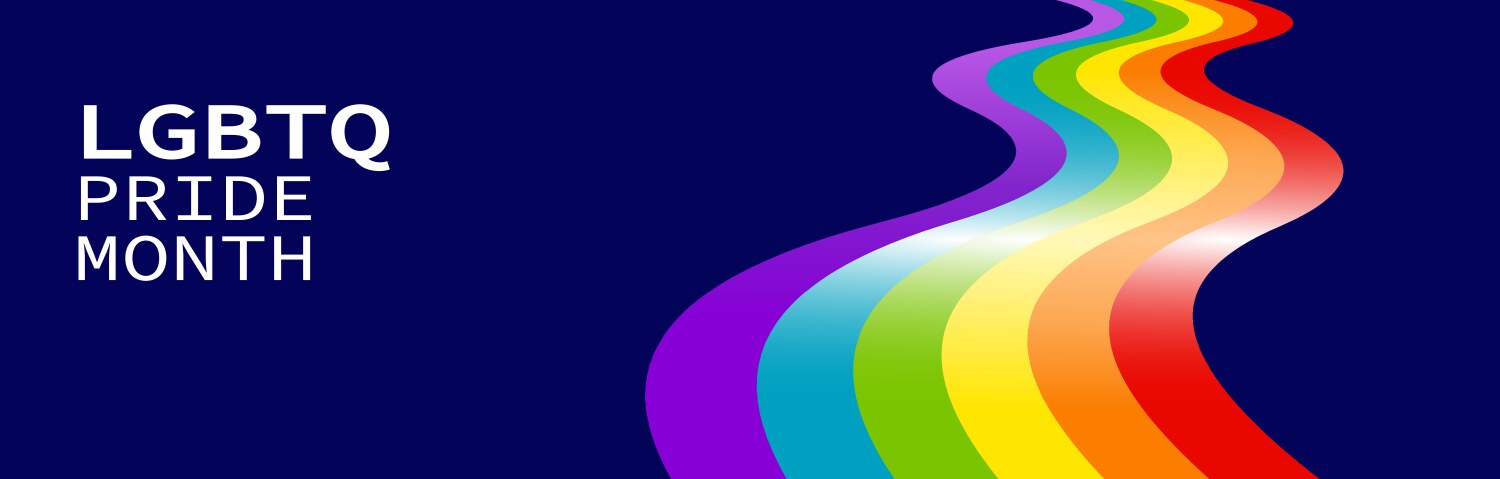 Lgbtq pride month banner rainbow Royalty Free Vector Image