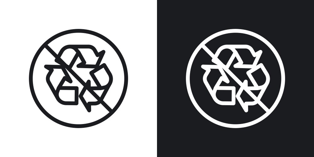 Recycle prohibition sign do not garbage Royalty Free Vector