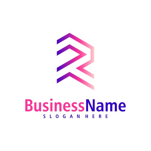 Letter r digital logo design concept initial Vector Image