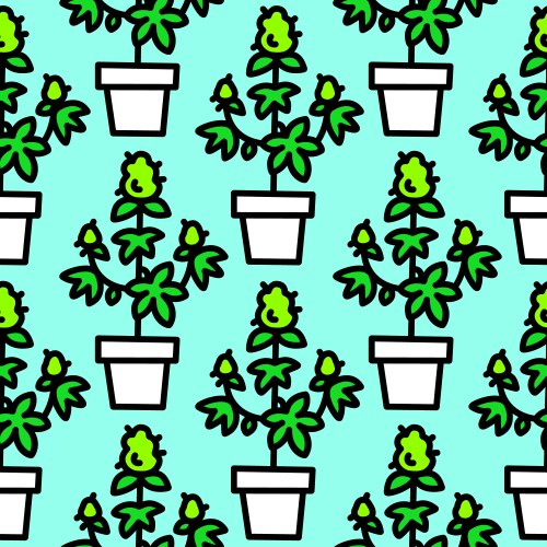 Green cannabis leaves seamless pattern Royalty Free Vector
