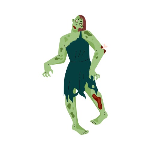 Creepy zombie man corpse rotting cadaver Vector Image