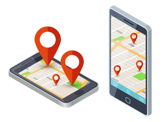 Navigation map mobile app taxi gps tracker Vector Image